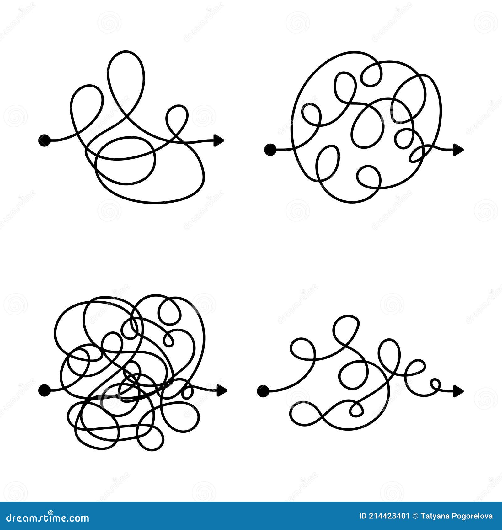Vector Symbol of Complicated Way with Scribbled Round Element, Chaos ...