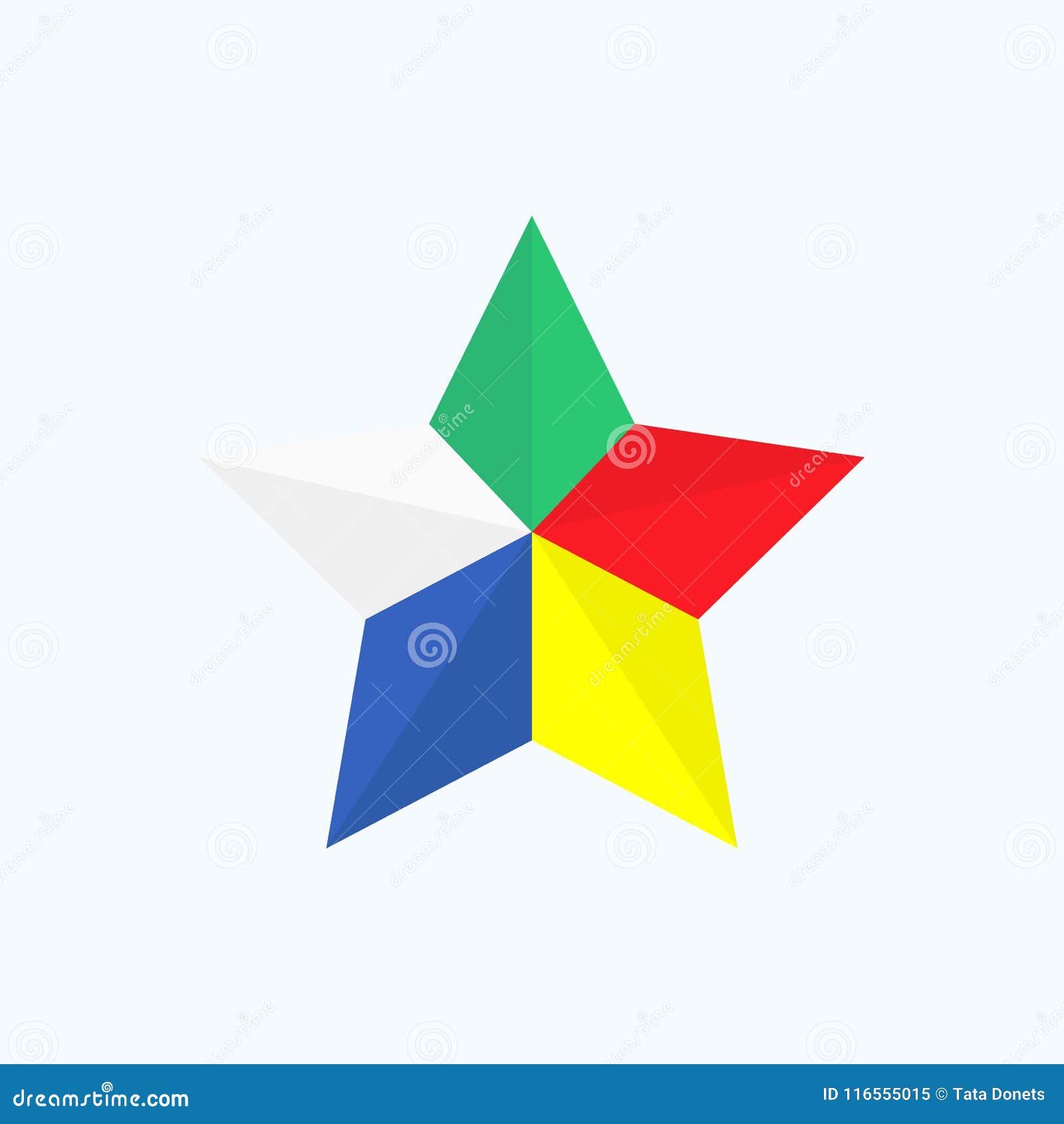 Vector Symbol for the Druze Community: Druze Five Coloured Star, a ...