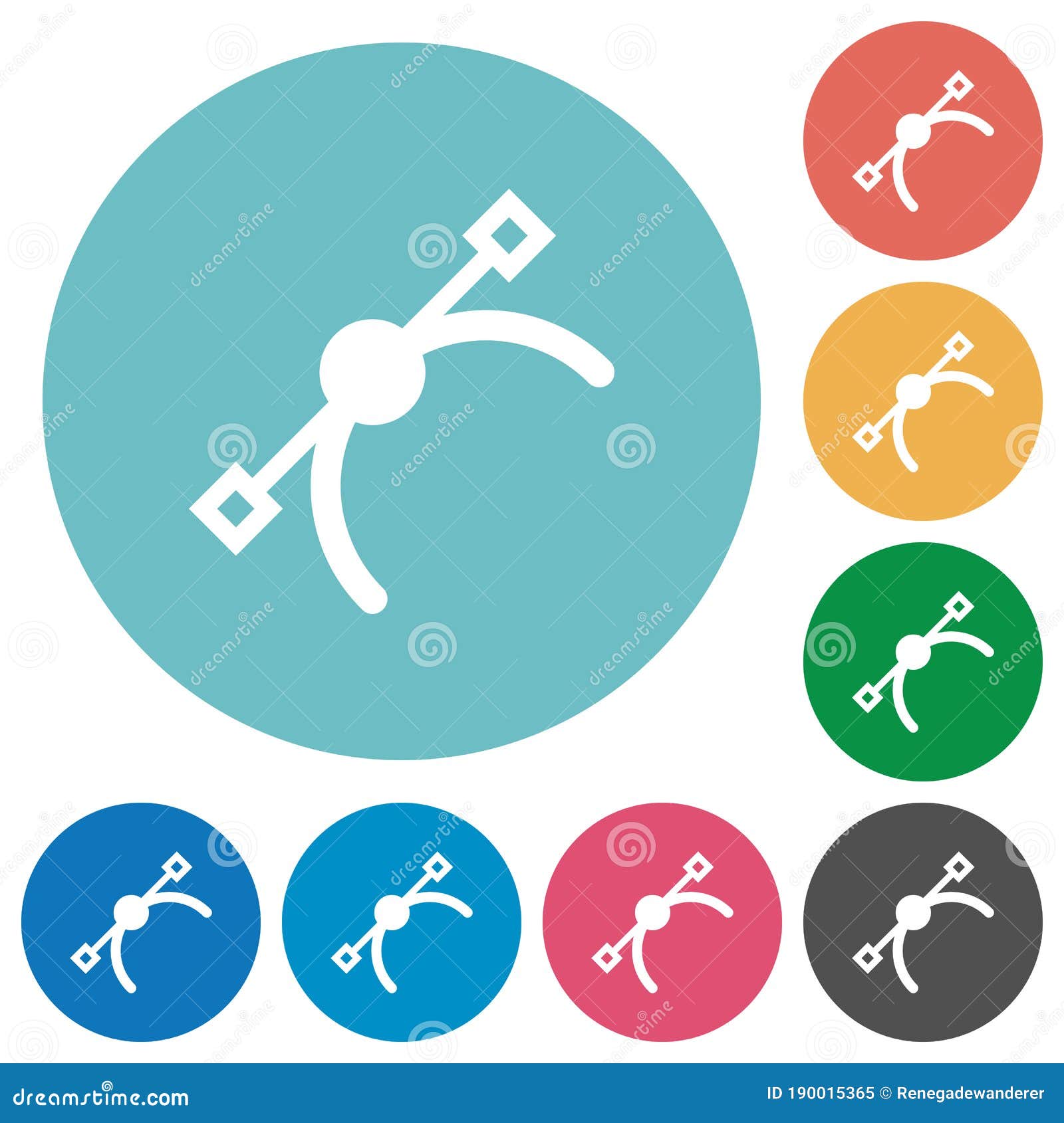 Vector Symbol Flat Round Icons Stock Vector - Illustration of ellipse ...