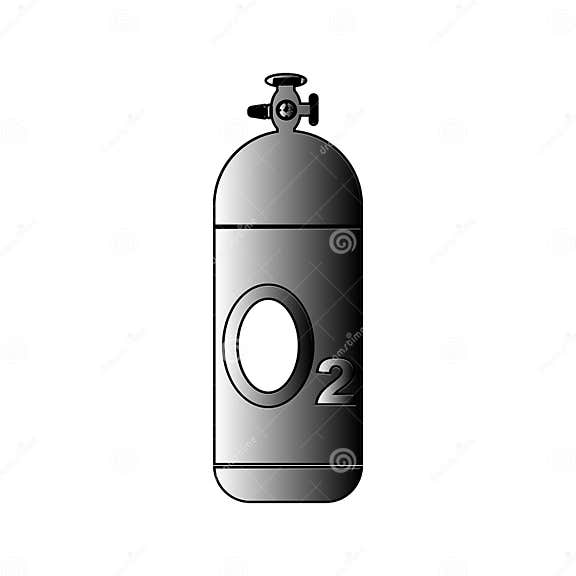 Vector Symbol Illustration, Oxygen Cylinder Icon Stock Illustration ...