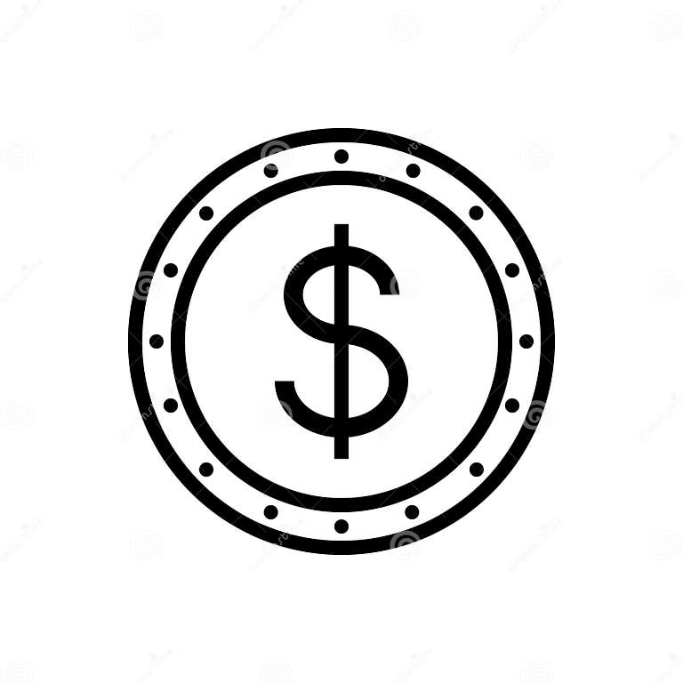 Symbol Image Dollar Icon Black on White Stock Vector - Illustration of ...