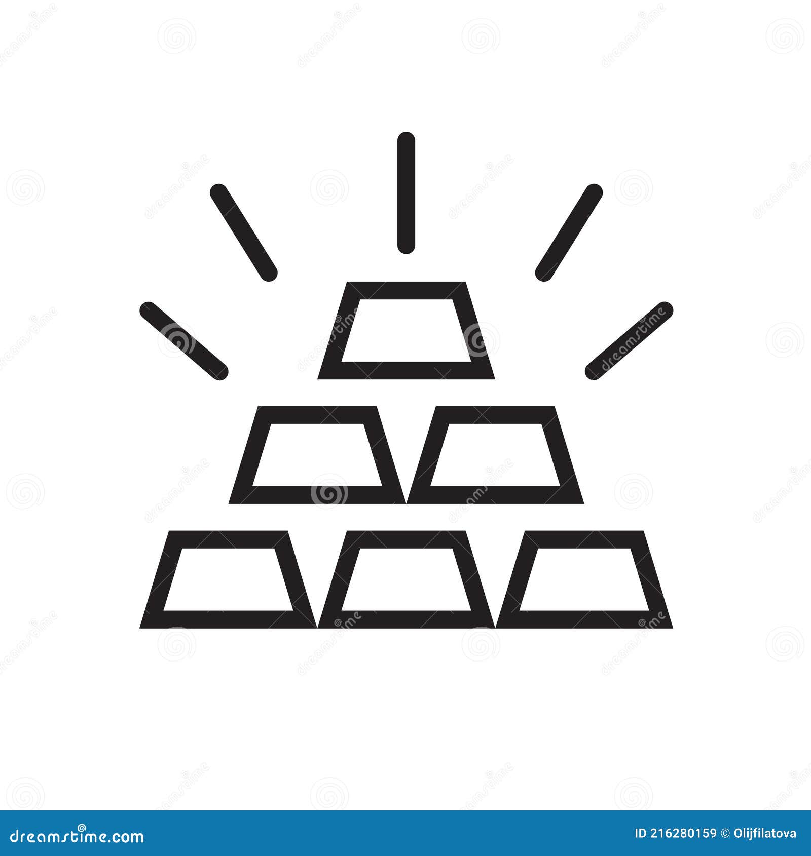 Symbol Image Gold, Gold Bars, Gold Stock Icon Black on White Stock ...