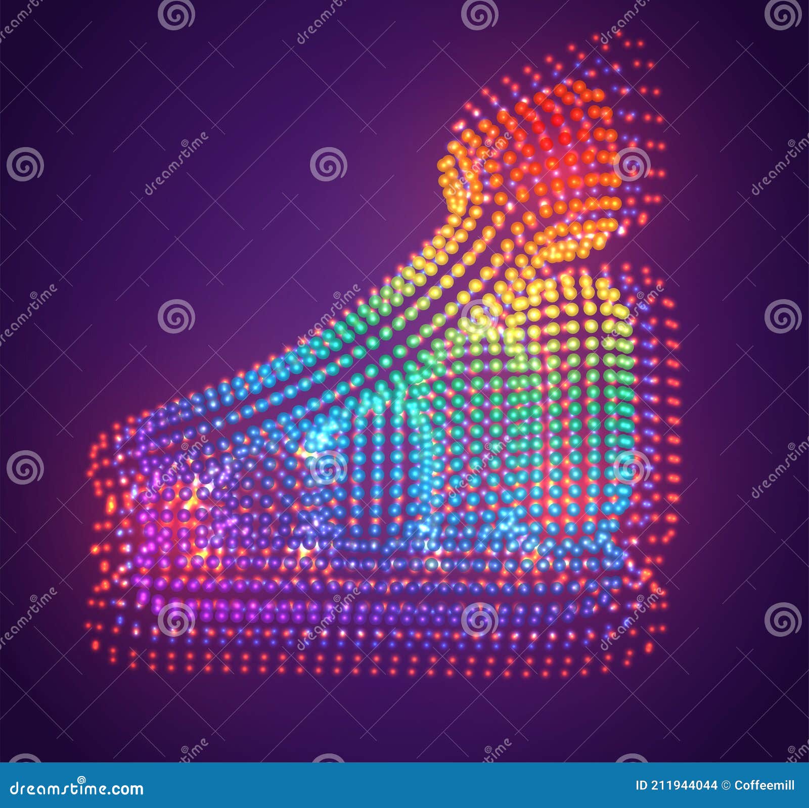 Vector Symbol of Luminous Dots, Rainbow Gradient Stock Vector ...