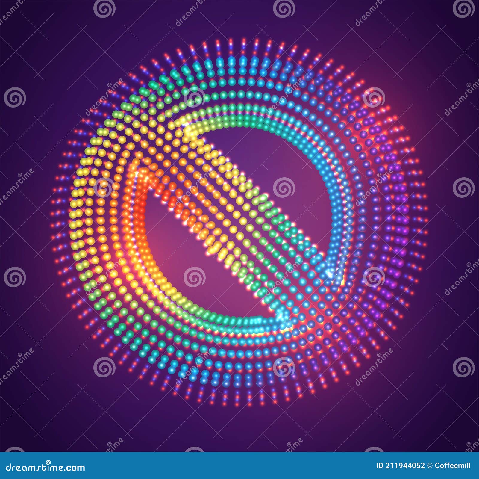 Vector Symbol of Luminous Dots, Rainbow Gradient Stock Vector ...