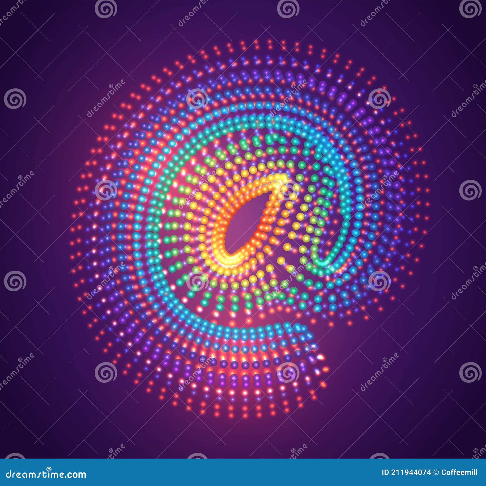 Vector Symbol of Luminous Dots, Rainbow Gradient Stock Vector ...