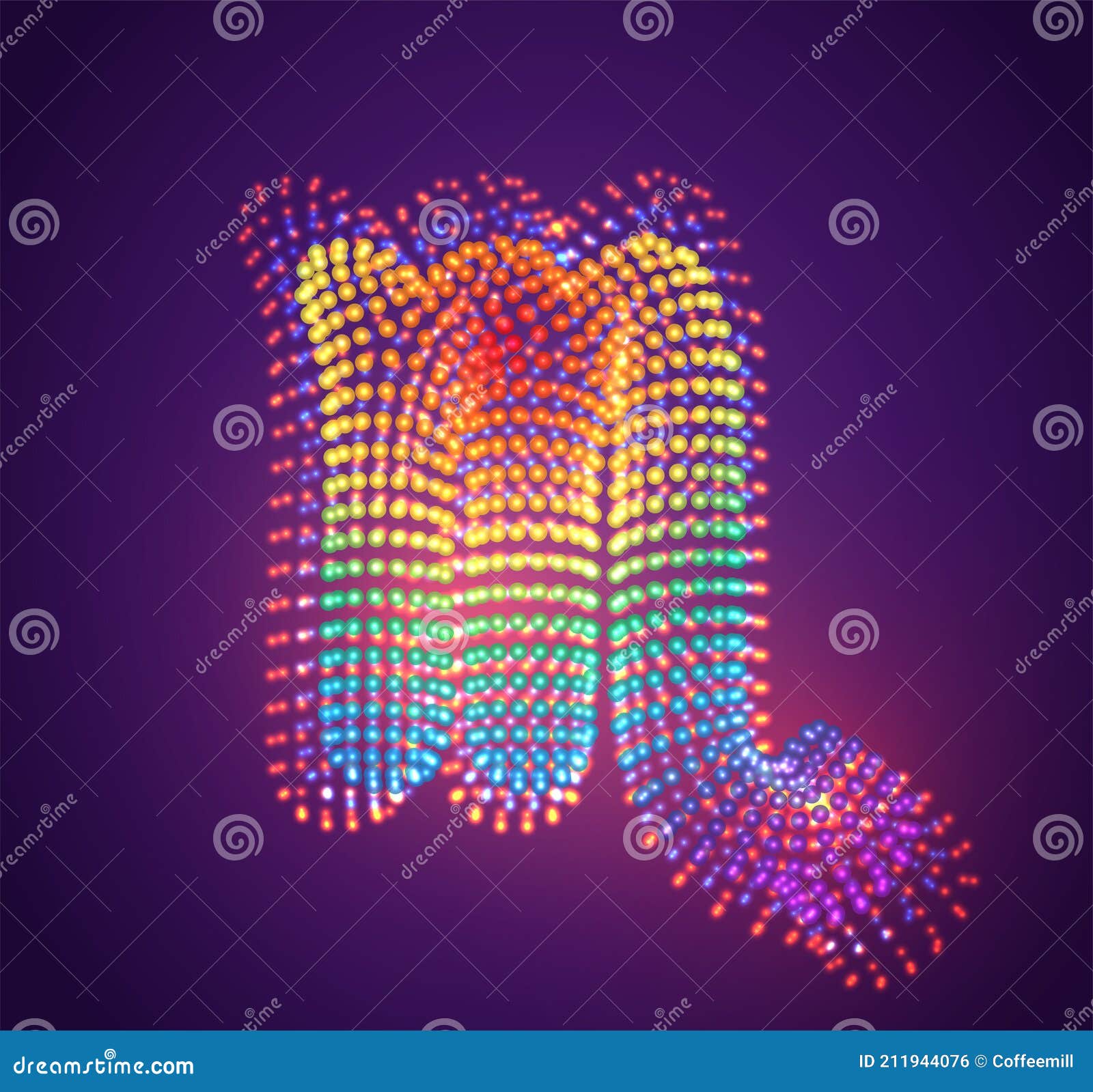 Vector Symbol of Luminous Dots, Rainbow Gradient Stock Vector ...