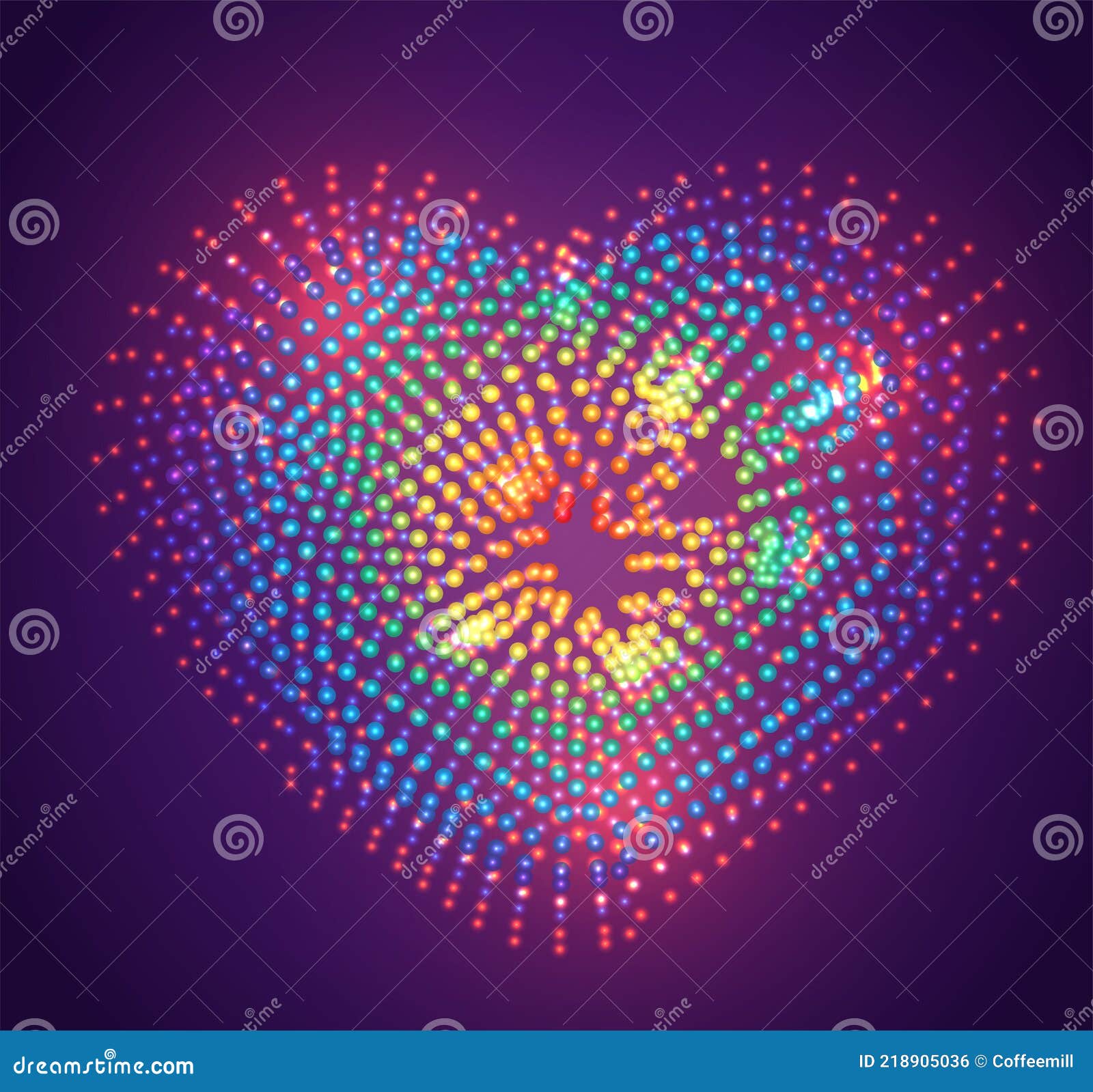 Vector Symbol of Luminous Dots, Rainbow Gradient Stock Vector ...