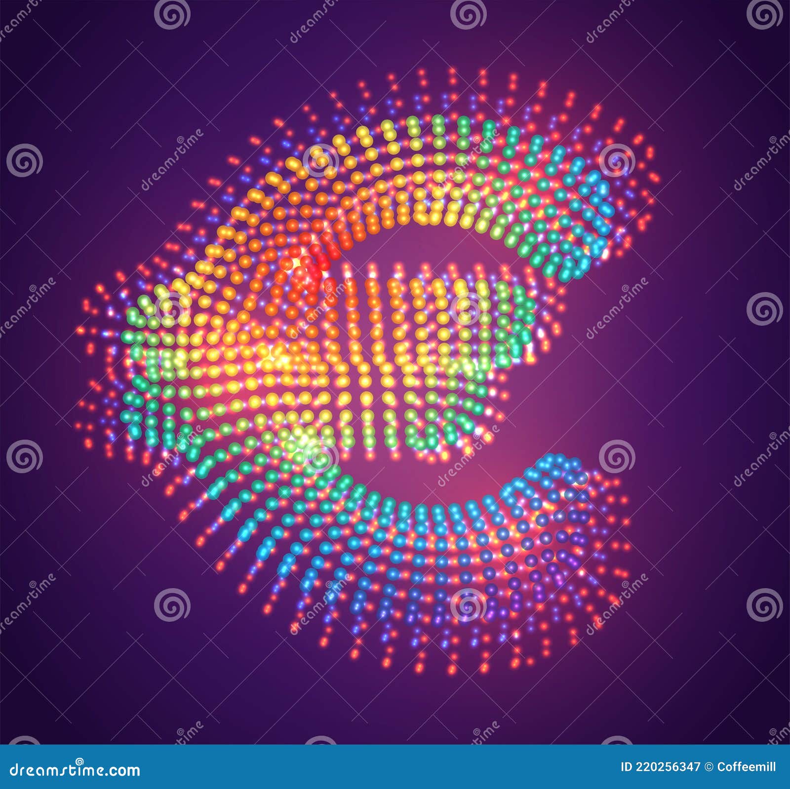 Vector Symbol of Luminous Dots, Rainbow Gradient Stock Vector ...