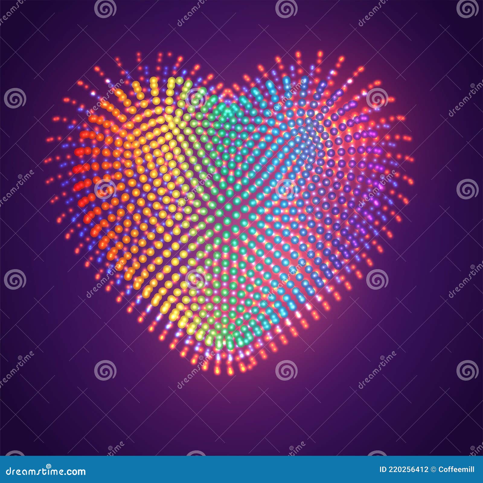 Vector Symbol of Luminous Dots, Rainbow Gradient Stock Vector ...