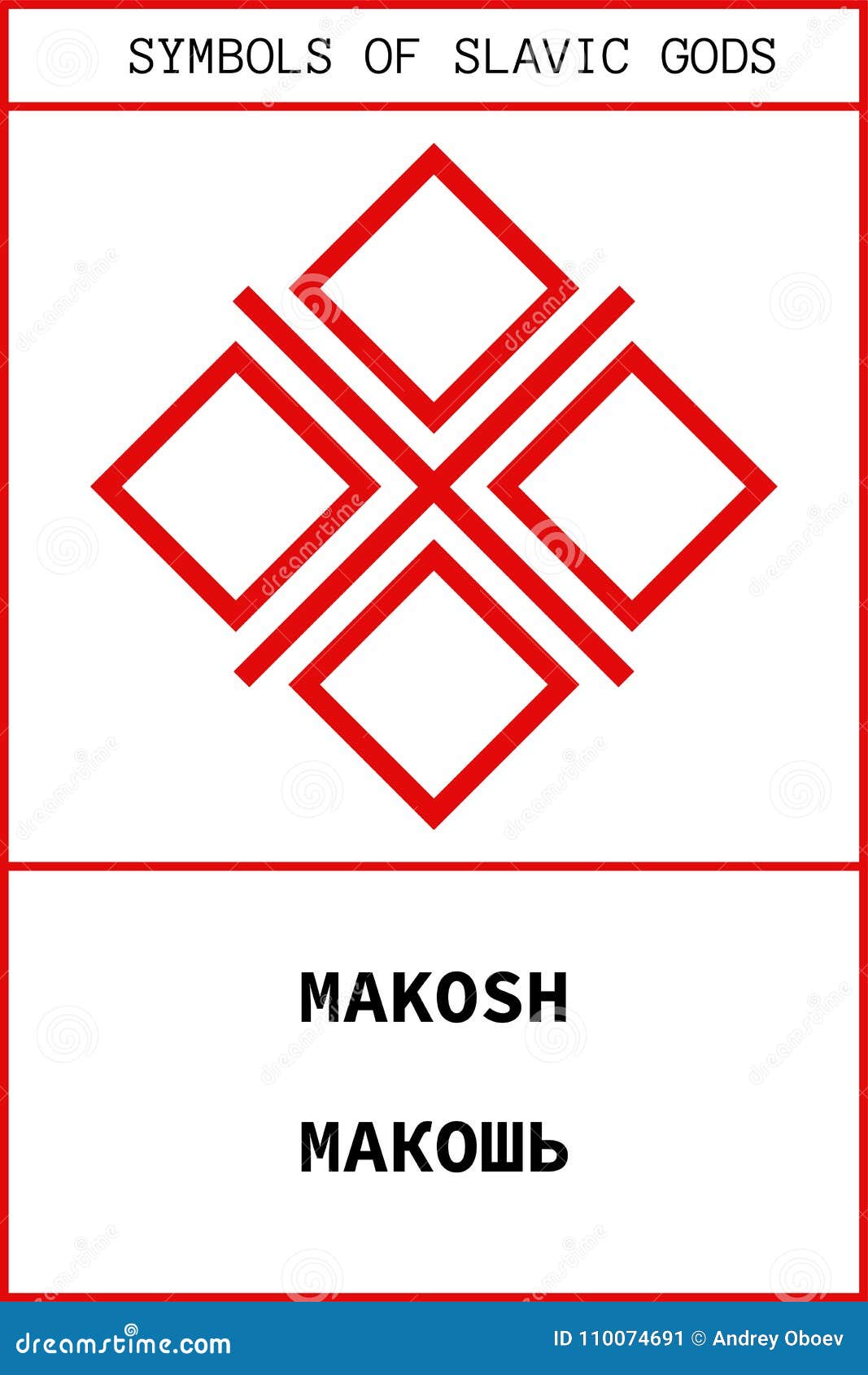 Symbol Of MAKOSH Ancient Slavic God Cartoon Vector | CartoonDealer.com ...
