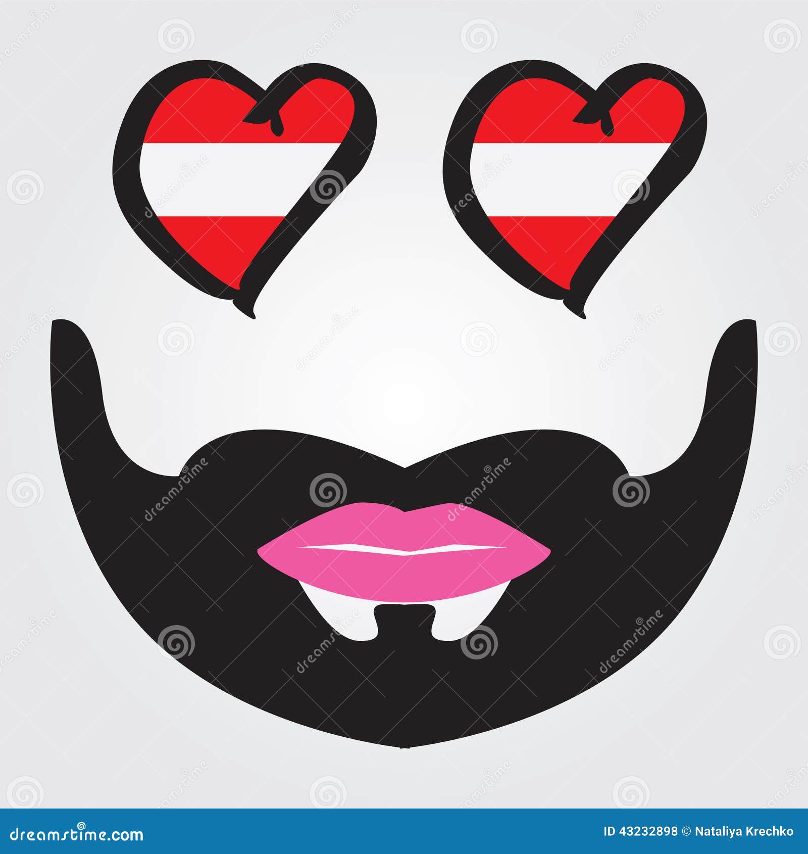 Vector Symbol of Male Beard and Female Lips Stock Vector - Illustration ...