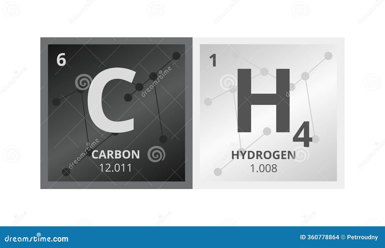 Vector Symbol of Methane CH4 Compound Consisting of Hydrogen and Carbon ...