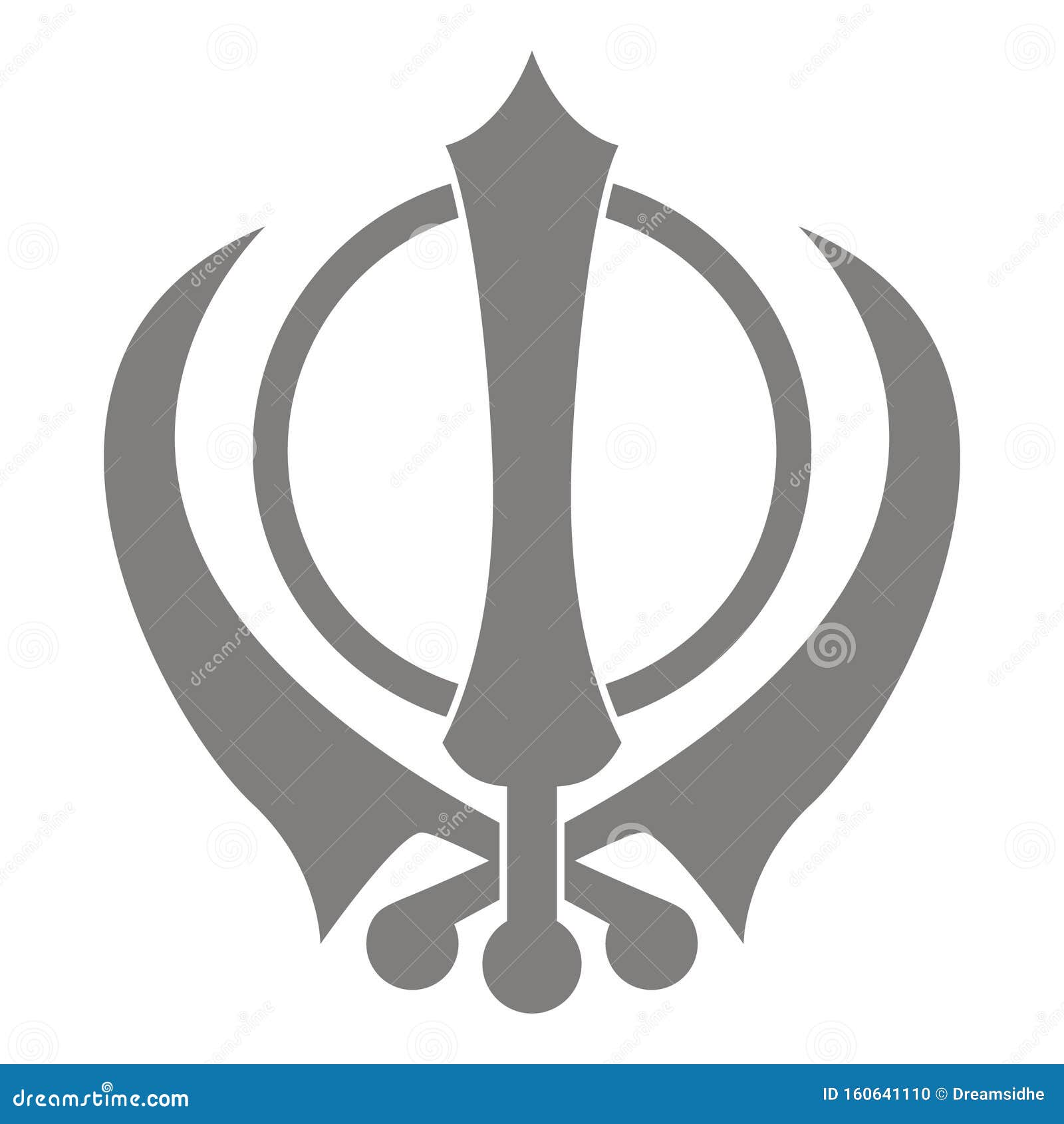 Vector-Symbol mit Khanda vektor abbildung. Illustration von emblem ...