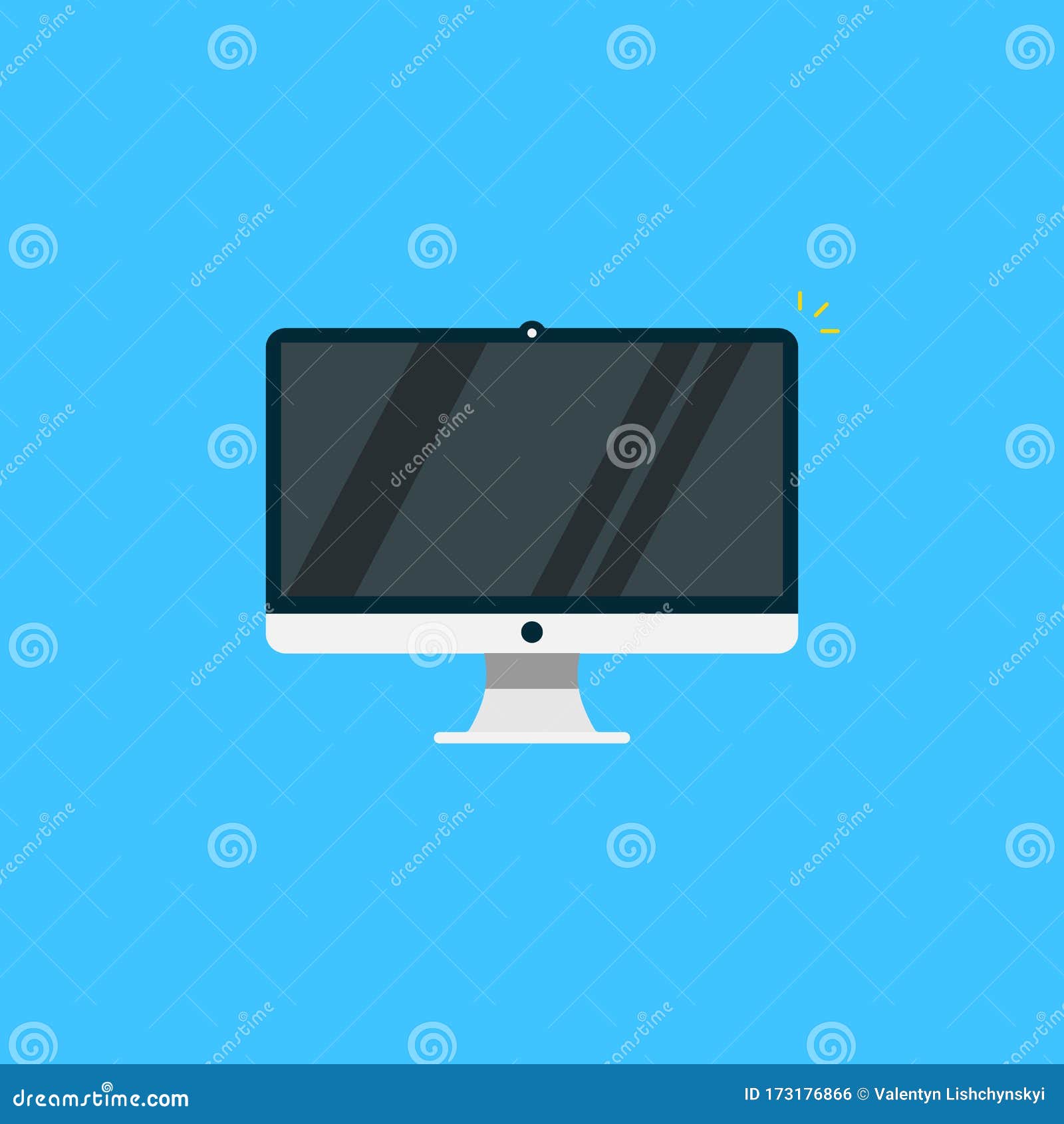 Vector Symbol Monitor Display PC Computer Flat Style Stock Illustration ...