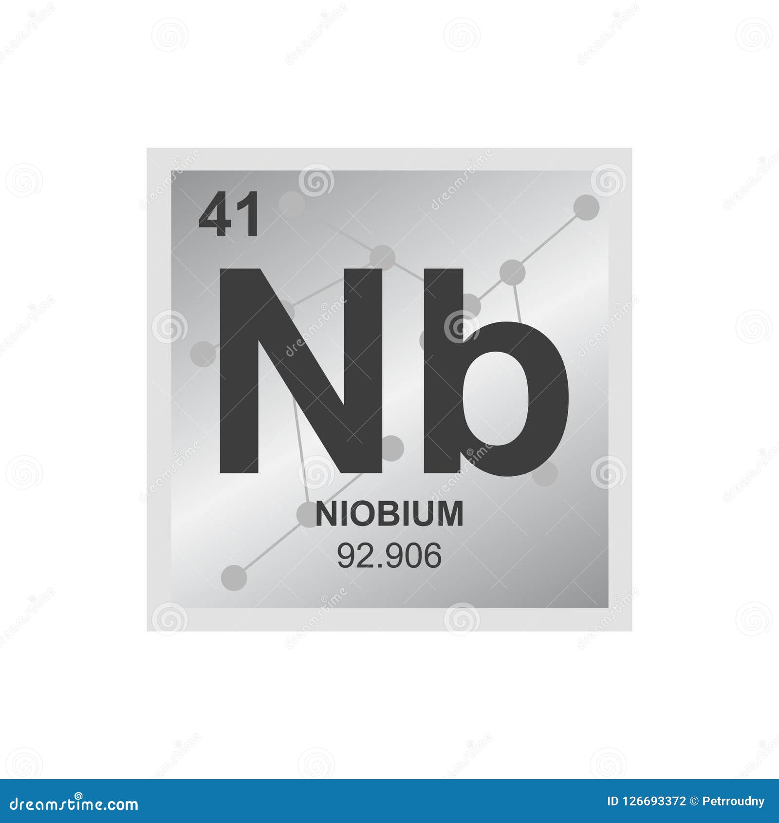 Niobium Symbol. Sign Niobium With Atomic Number And Atomic Weight. Nb ...