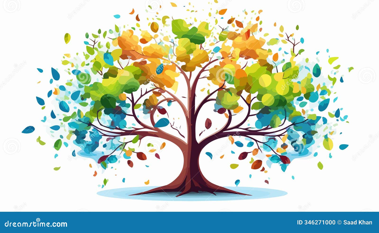 Science Tree Vector Symbol Cartoon Stock Illustration - Illustration of ...