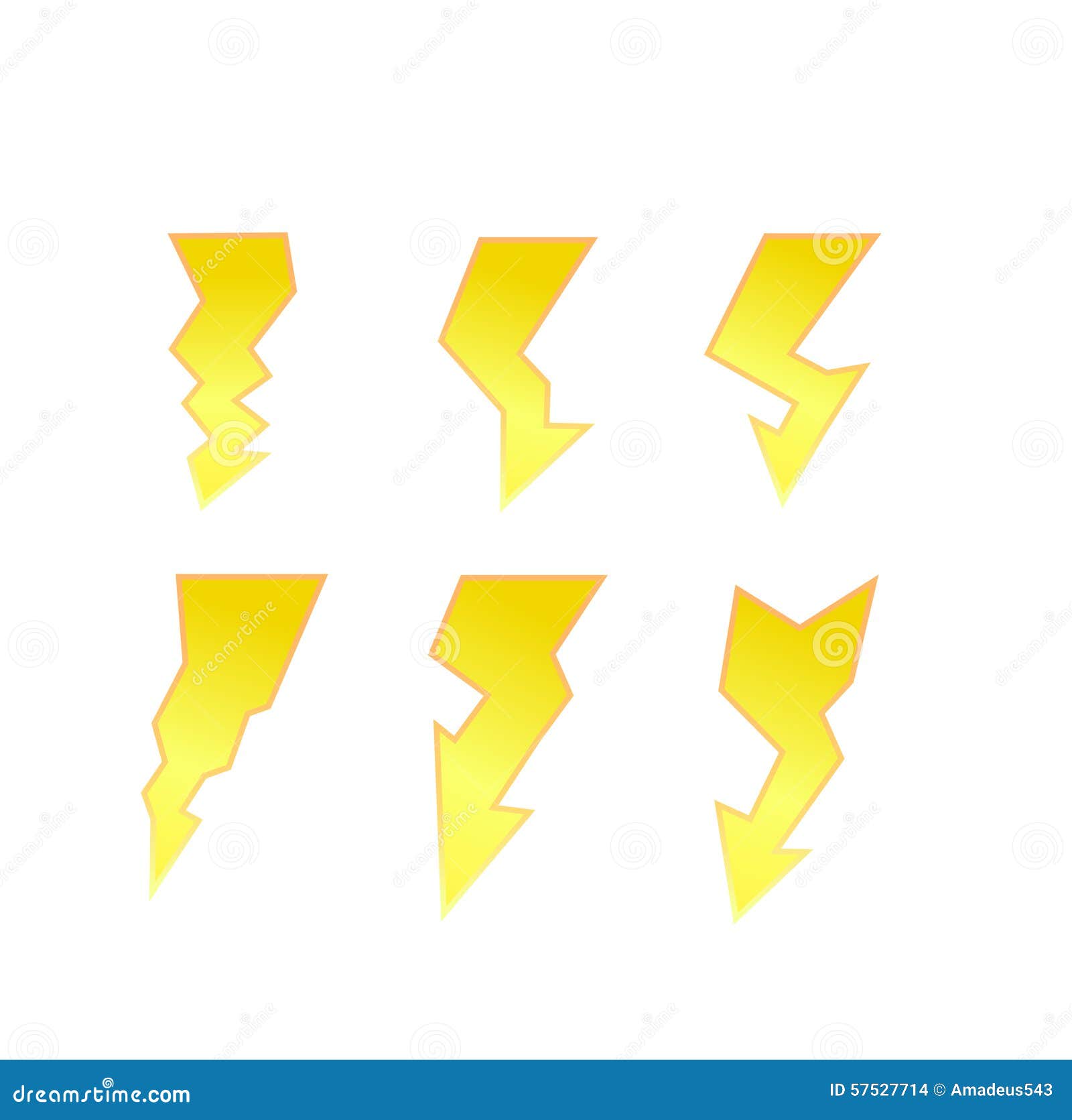 Vector Symbol Set of Thunder Lighting Icons Stock Vector - Illustration ...