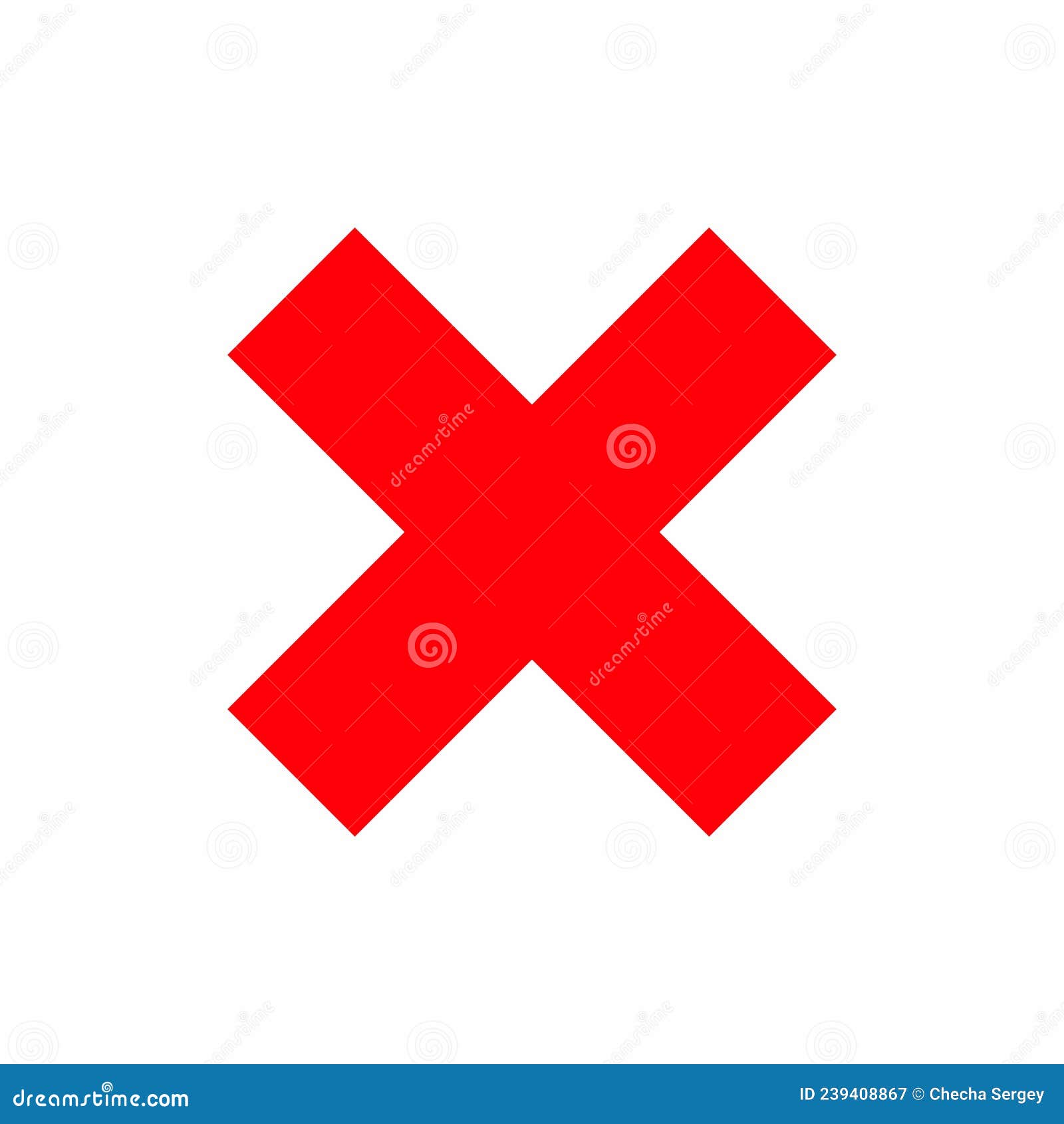 Red Diagonal Cross. Vector Symbol on White Background. Stock Vector ...