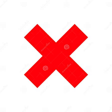 Red Diagonal Cross. Vector Symbol on White Background. Stock Vector ...
