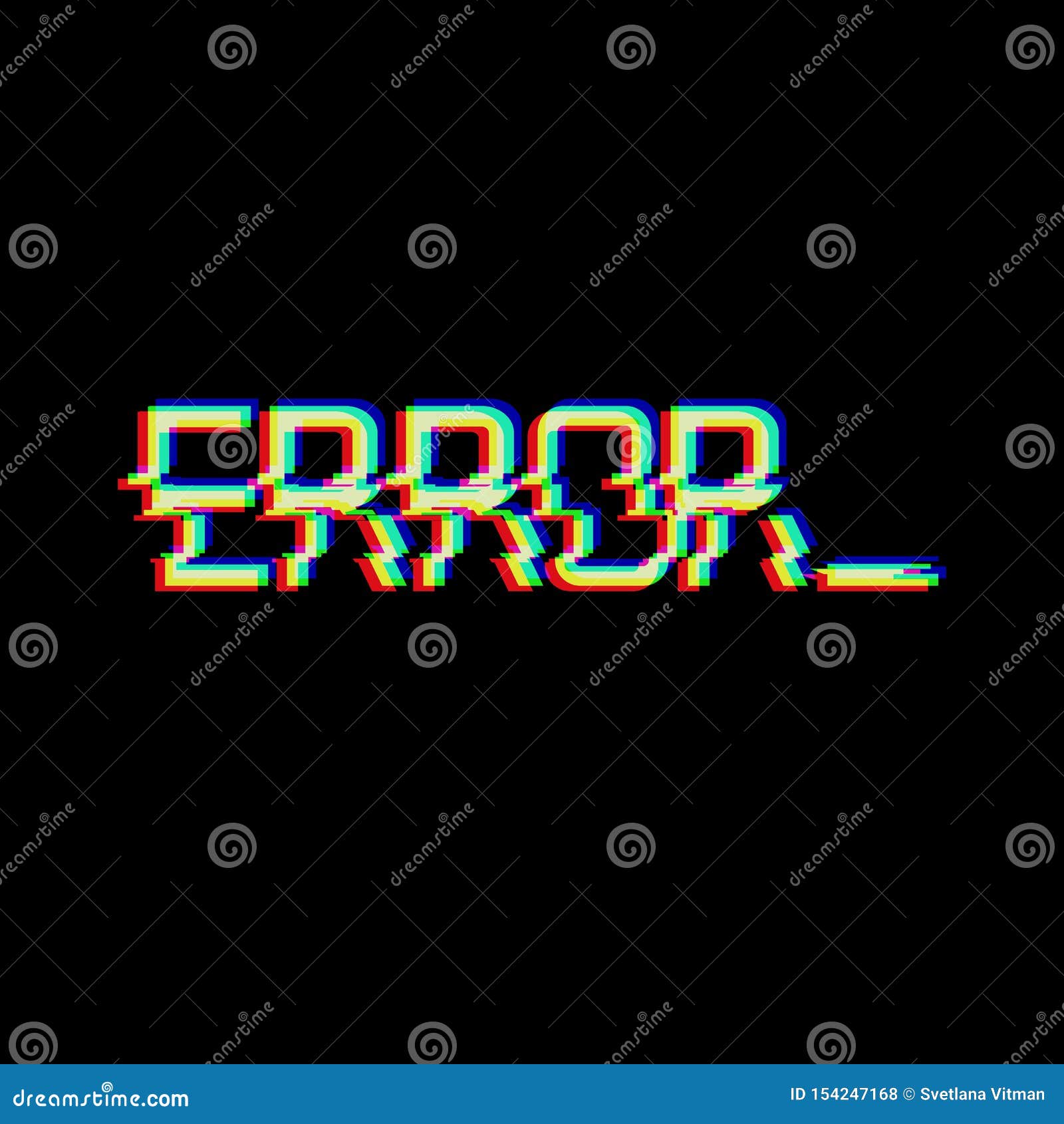Vector Symbol of Word ERROR in Glitch Style. Geometric Letters Glitched ...