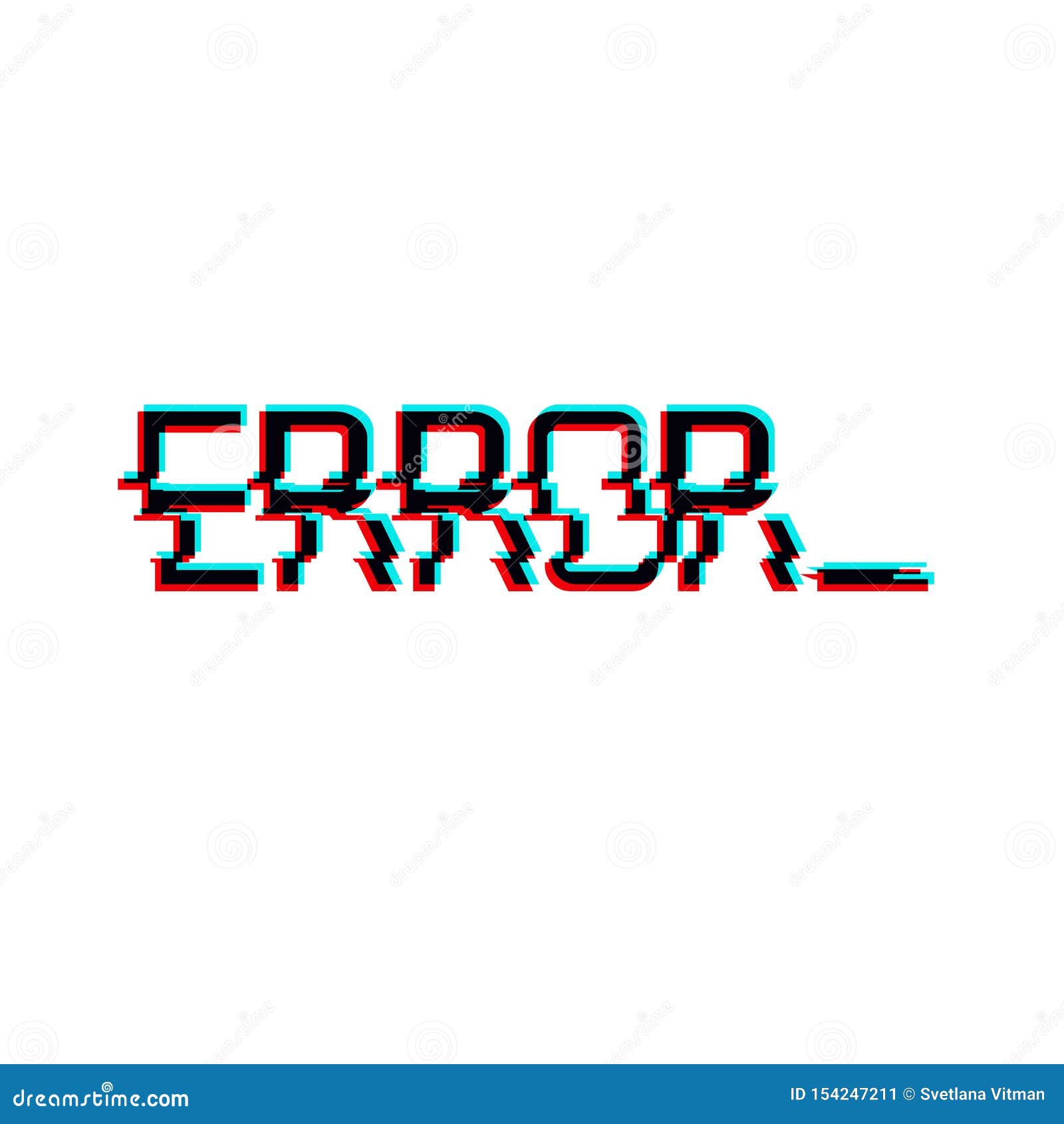 Vector Symbol of Word ERROR in Glitch Style. Geometric Letters Glitched ...