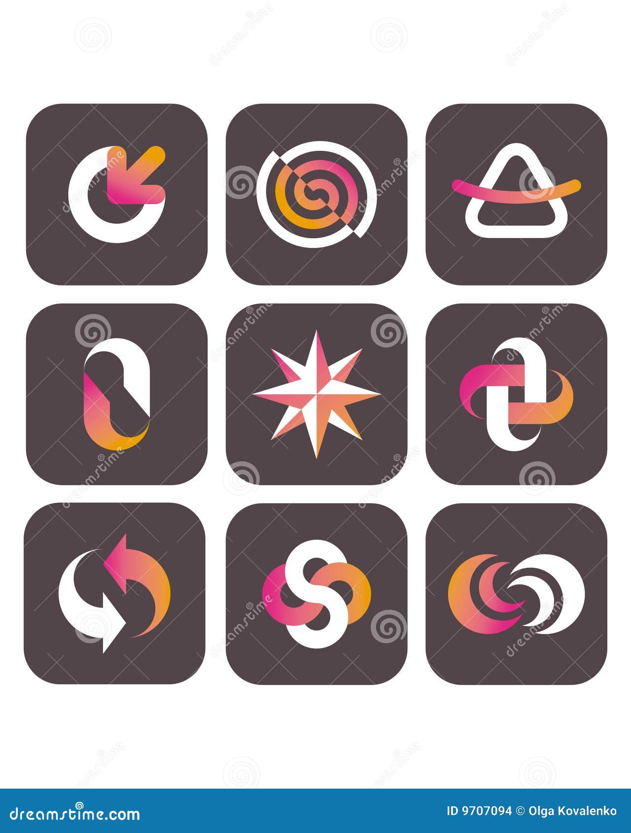 Vector symbols 1 stock vector. Illustration of abstract - 9707094