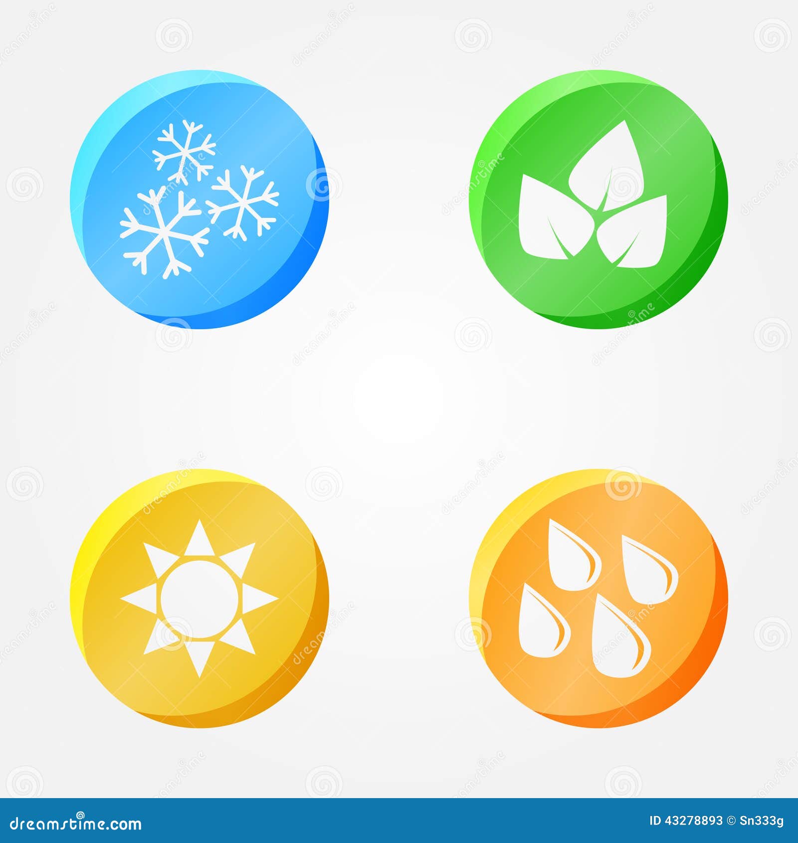 Vector Symbols of 4 Seasons Stock Vector - Illustration of spring ...