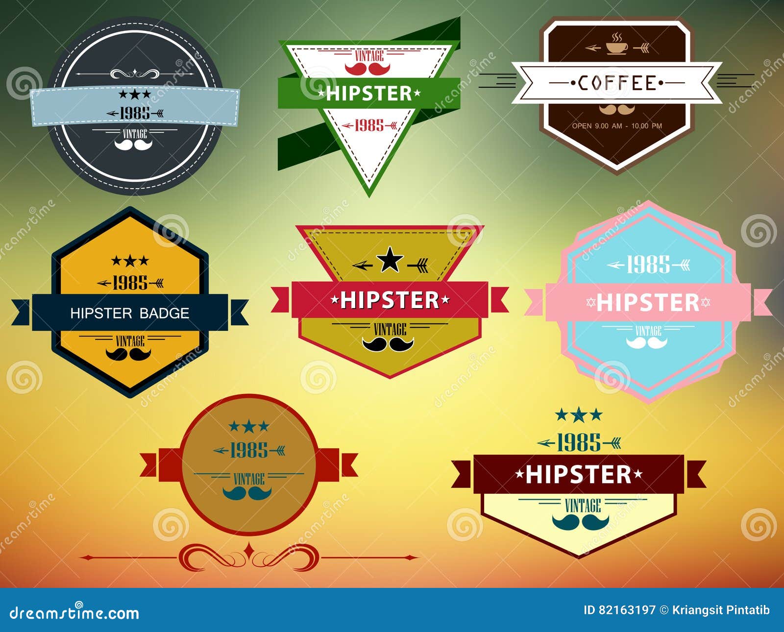 Vector Symbols Vintage Old Background Colors. Stock Vector ...