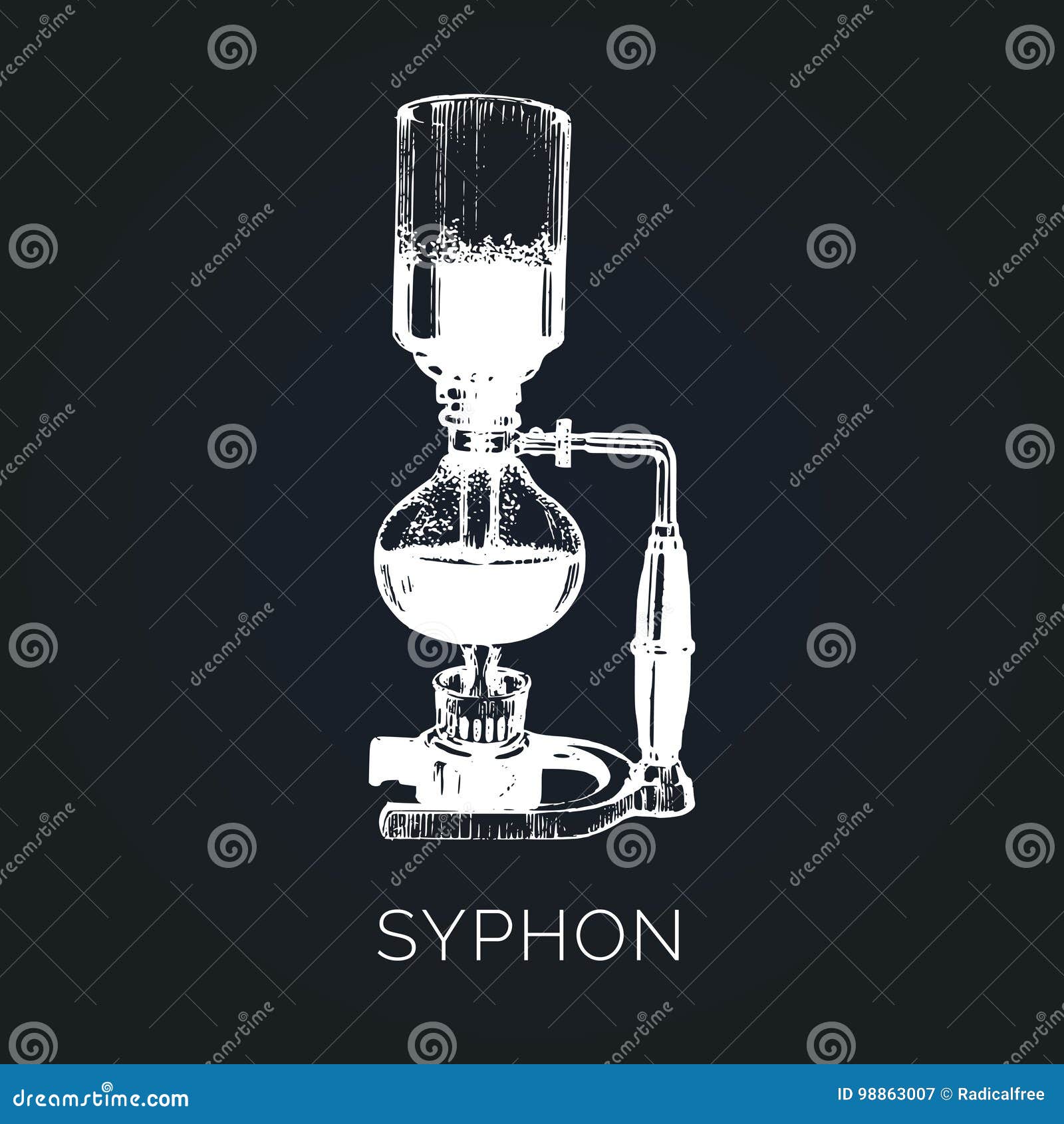 Vector Syphon Illustration. Hand Sketched Maker for Alternative Coffee ...