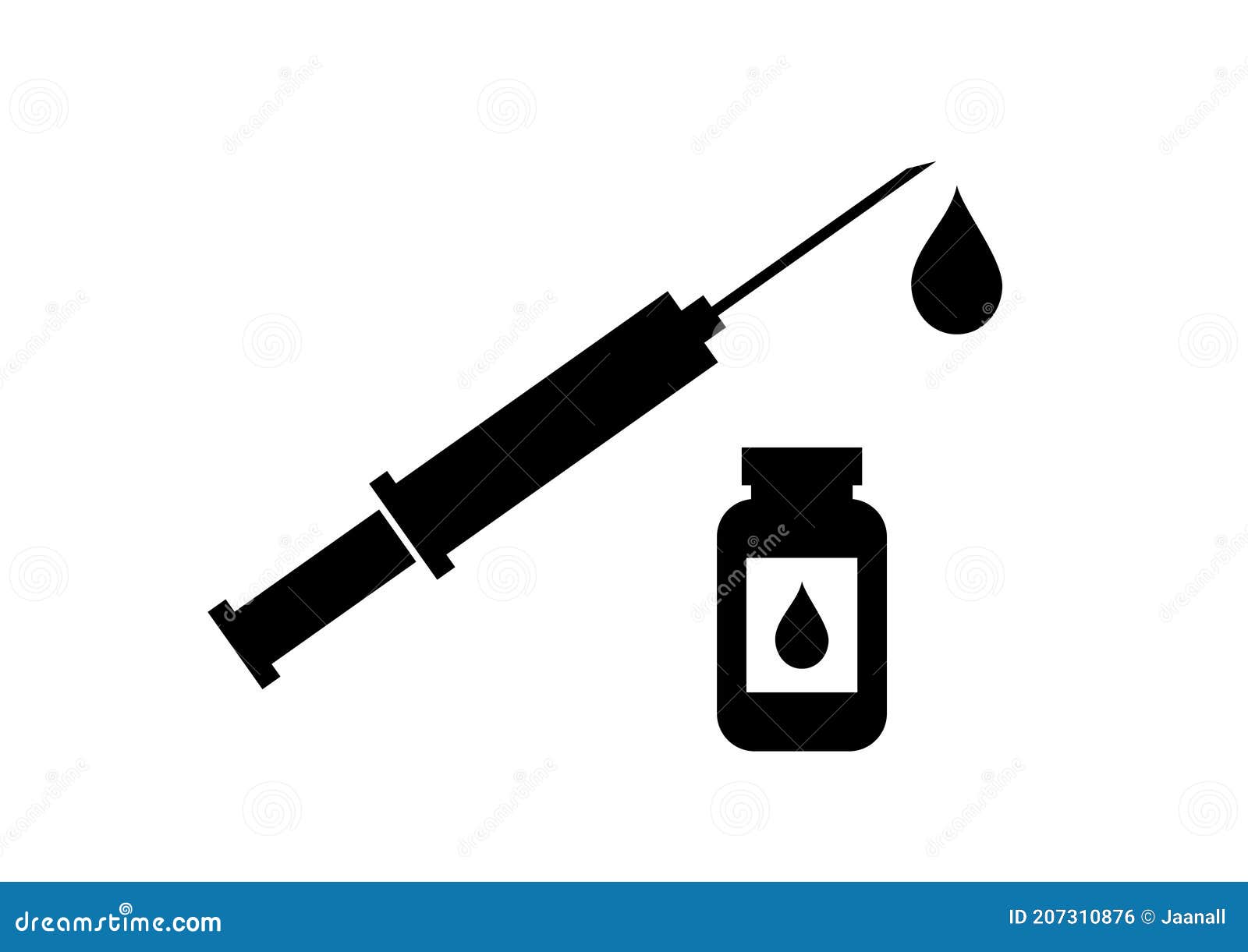 Injection Shot with Drug Drop. Stock Vector - Illustration of medical ...