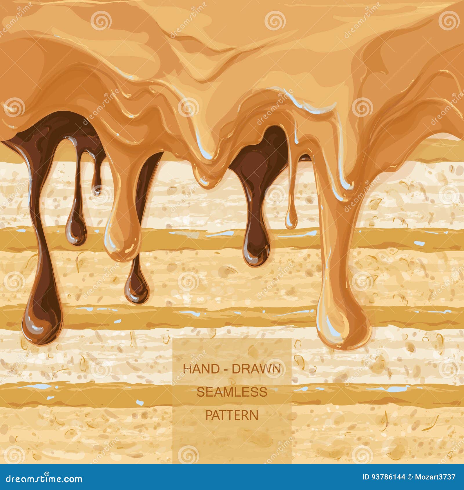 Vector Syrup Drip Pattern on Cake Layers Stock Vector - Illustration of ...