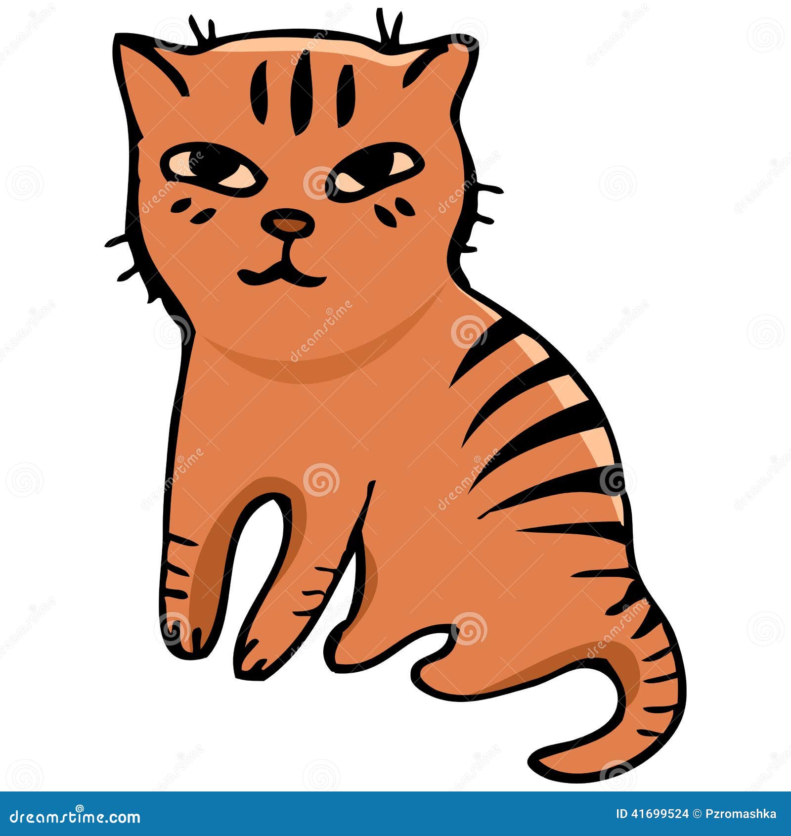 Vector. Tabby cat stock vector. Illustration of sitting - 41699524