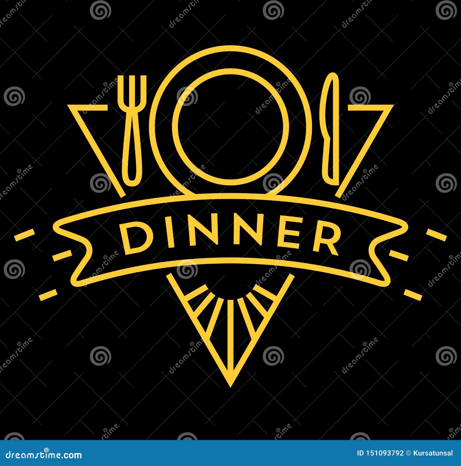 Vector Table Service Icon with Linear Style Stock Vector - Illustration ...