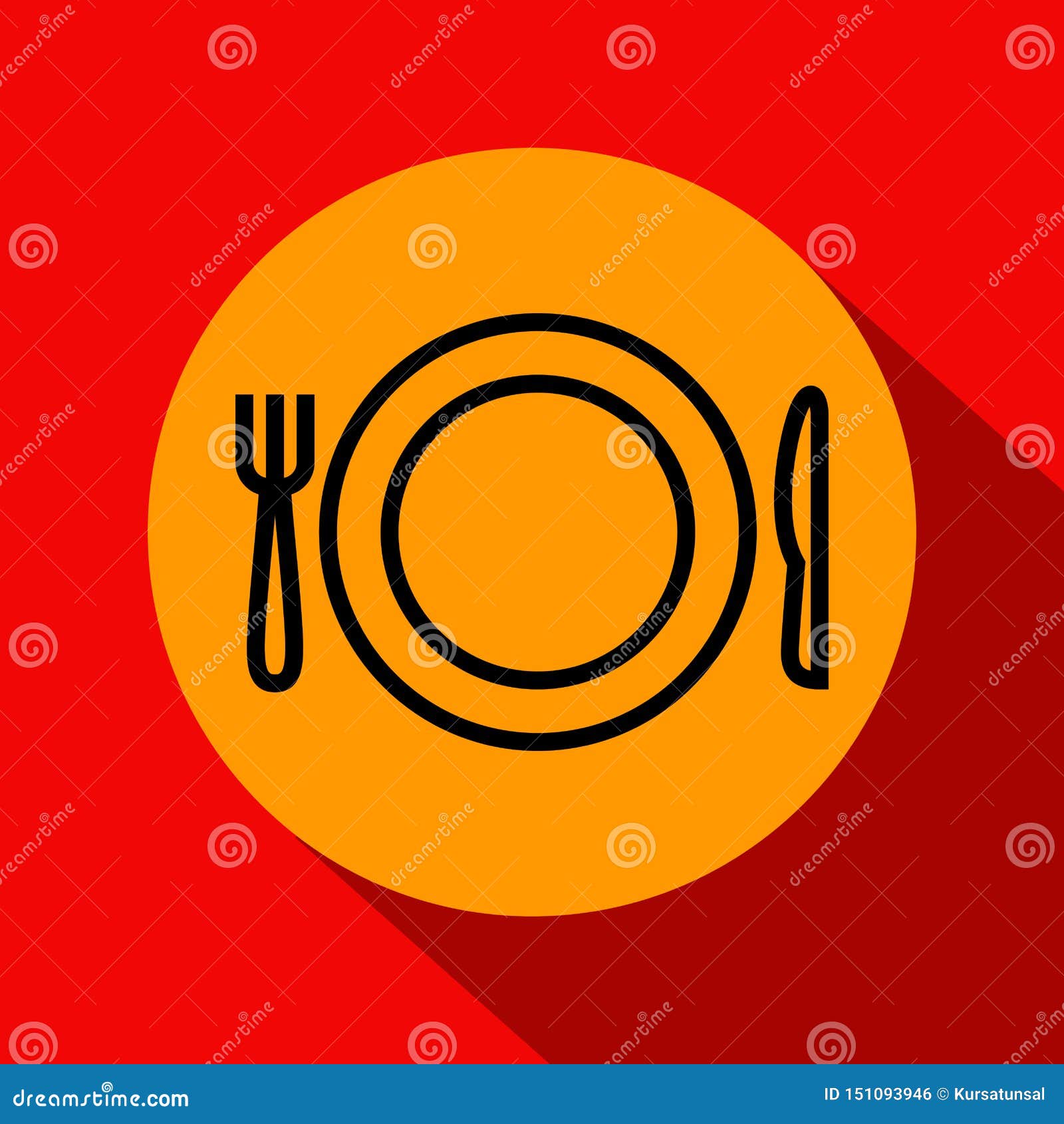Vector Table Service Icon with Linear Style Stock Vector - Illustration ...