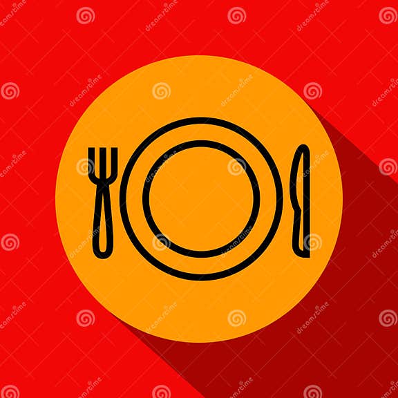 Vector Table Service Icon with Linear Style Stock Vector - Illustration ...