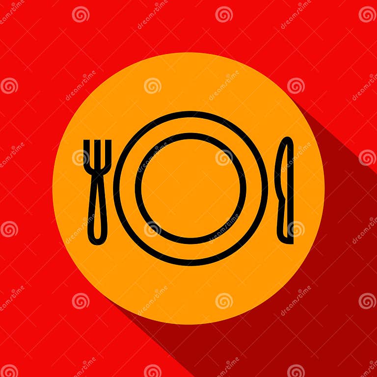Vector Table Service Icon with Linear Style Stock Vector - Illustration ...