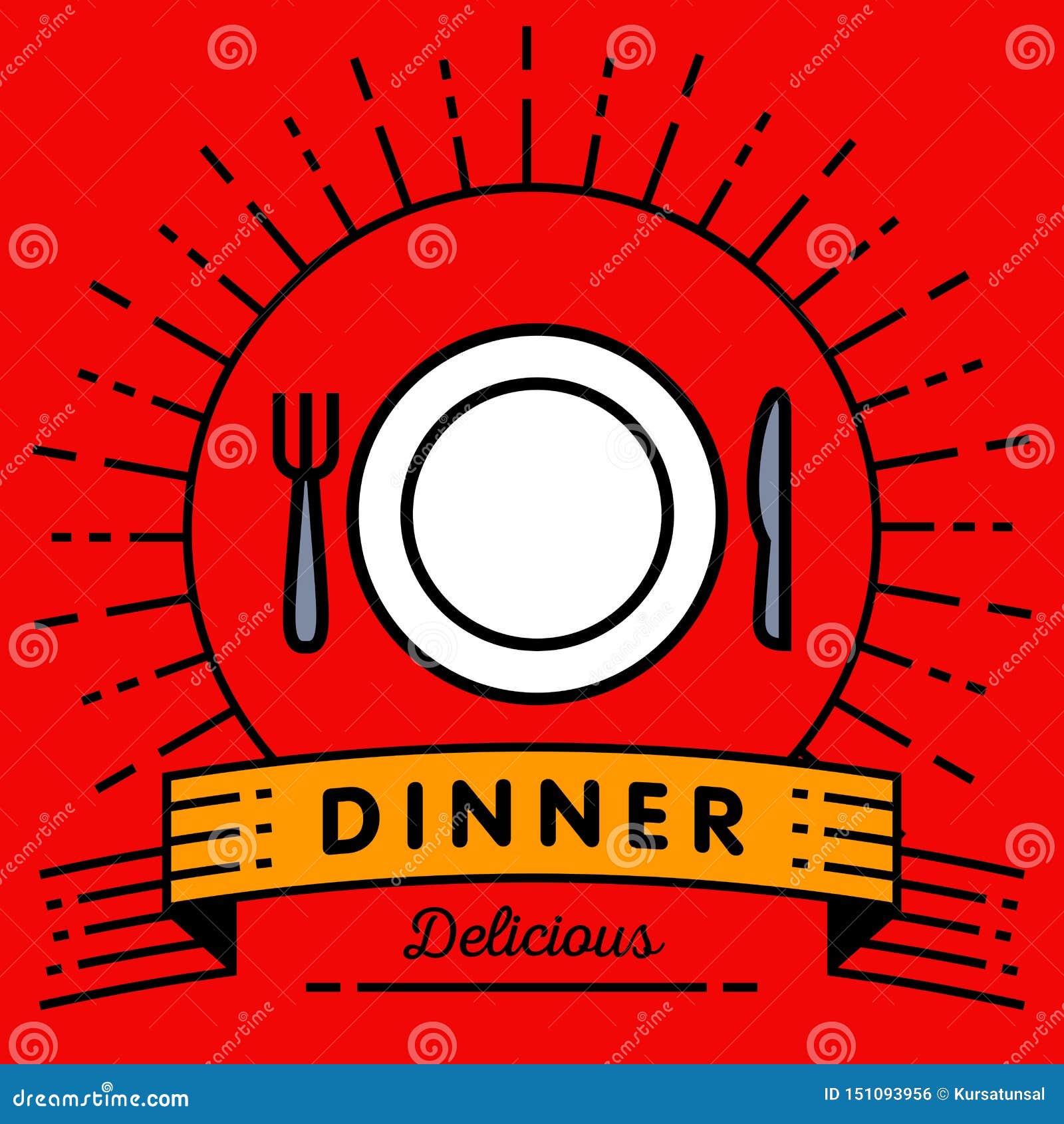 Vector Table Service Icon with Linear Style Stock Vector - Illustration ...