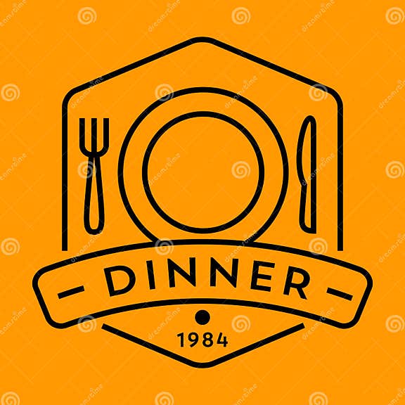 Vector Table Service Icon with Linear Style Stock Vector - Illustration ...