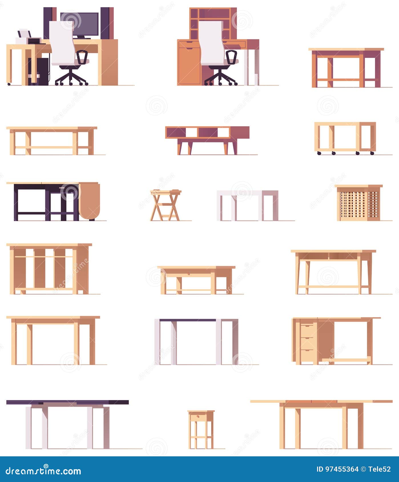 Vector table set stock vector. Illustration of infographic - 97455364