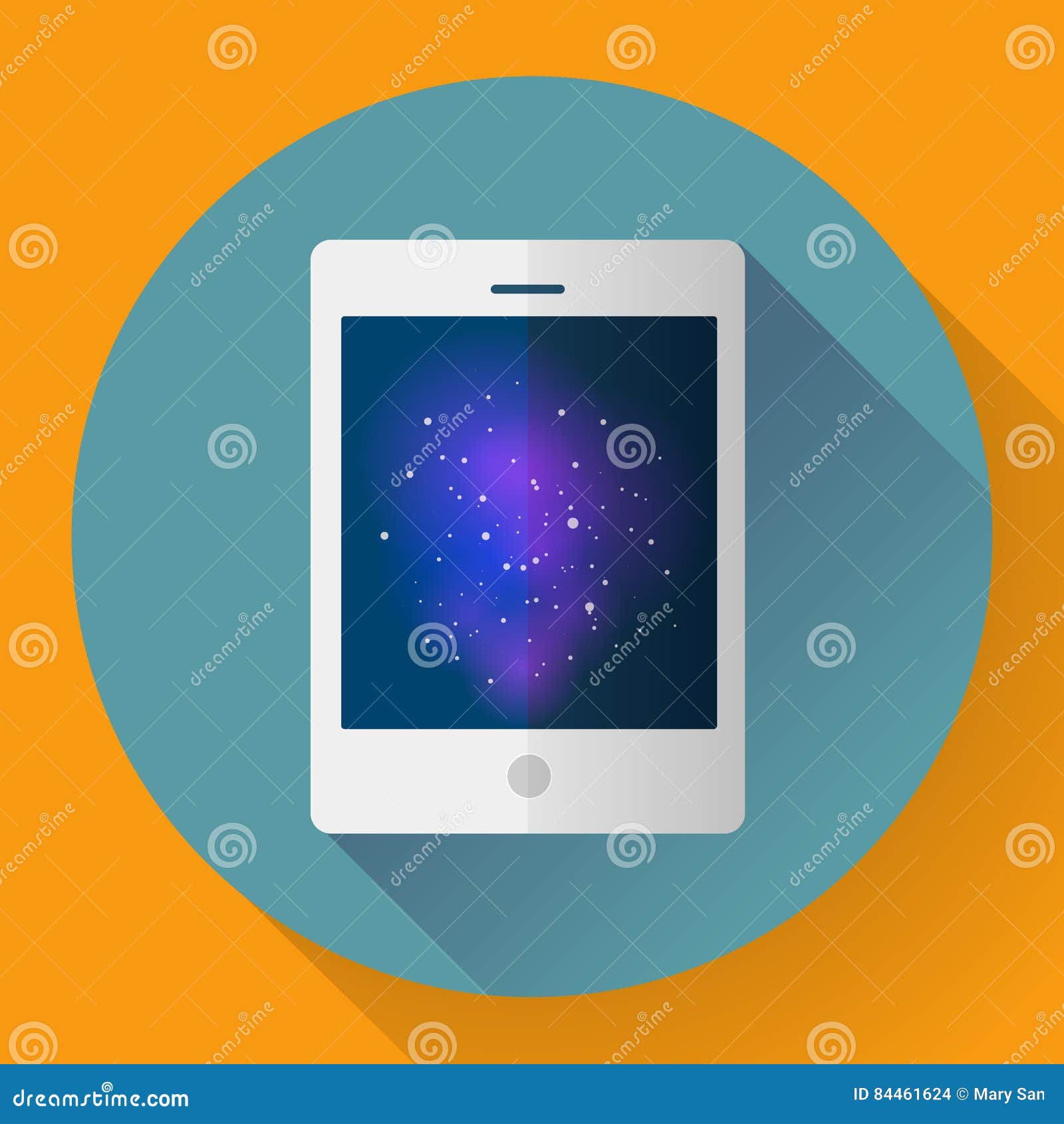Vector Tablet Computer Icon with Space Image. Flat Style. Stock Vector ...