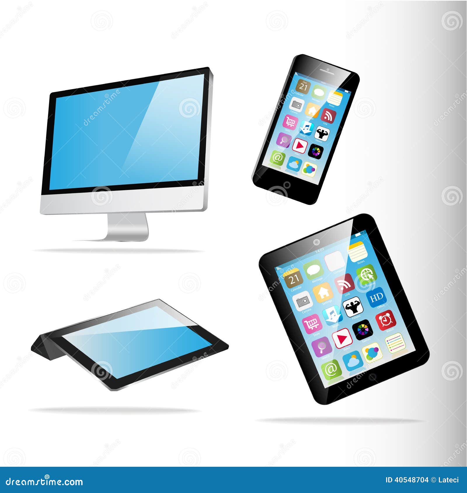 Vector tablet computer stock vector. Illustration of mobile - 40548704