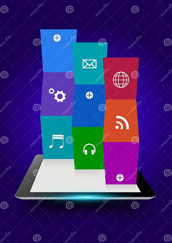 Vector Tablet with Creative Folded Paper Colorful Stock Vector ...