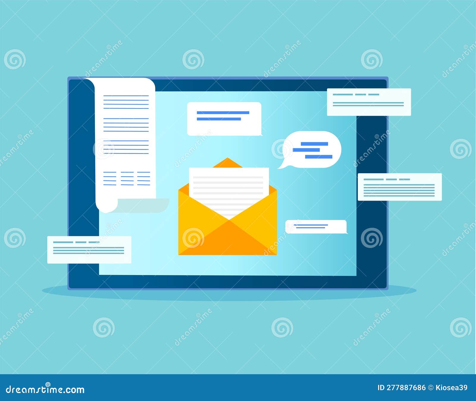 Vector of a Tablet with Email Notification Icons Stock Vector ...