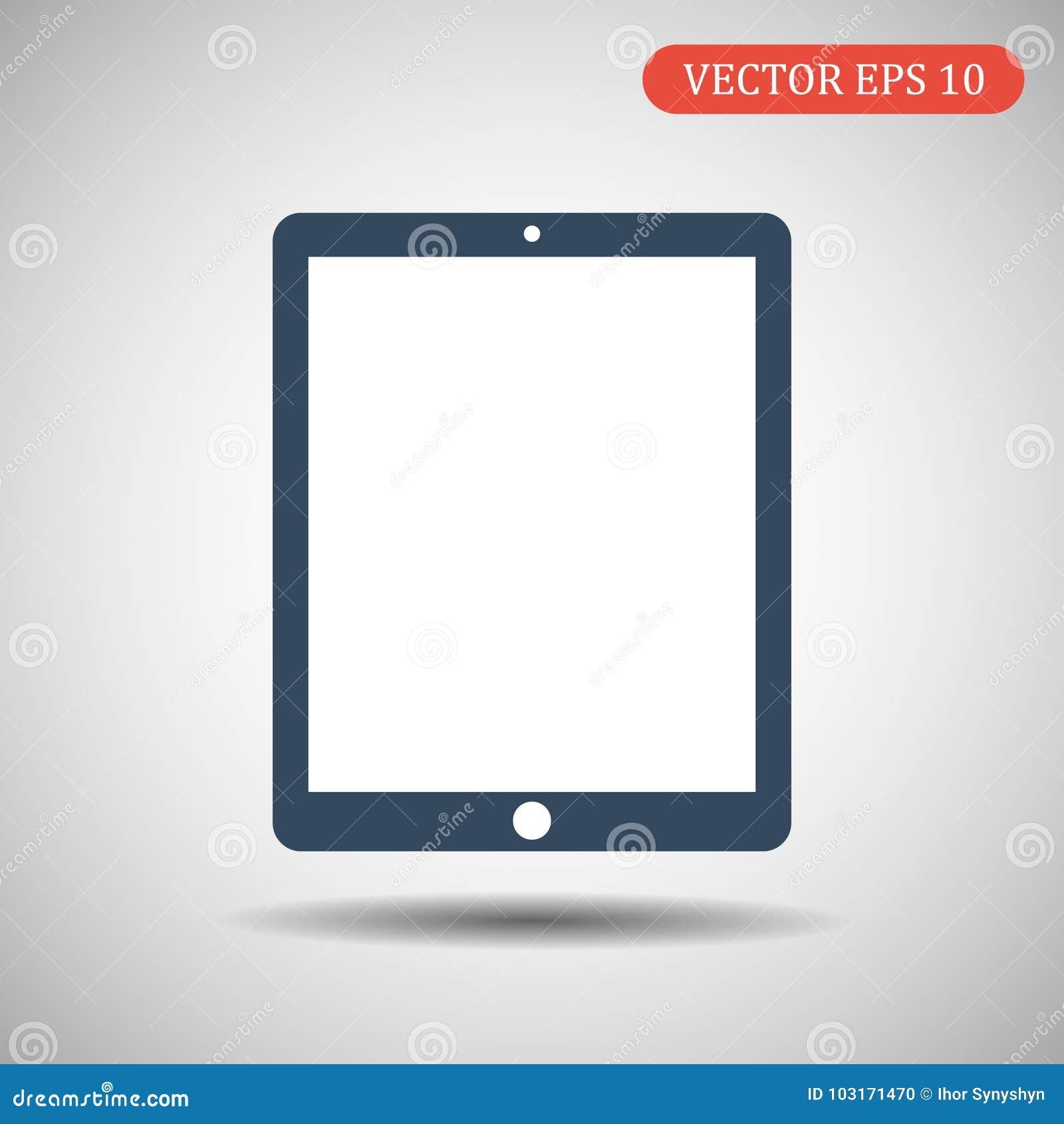 Vector Tablet Icon.Blue Color Stock Illustration - Illustration of ...