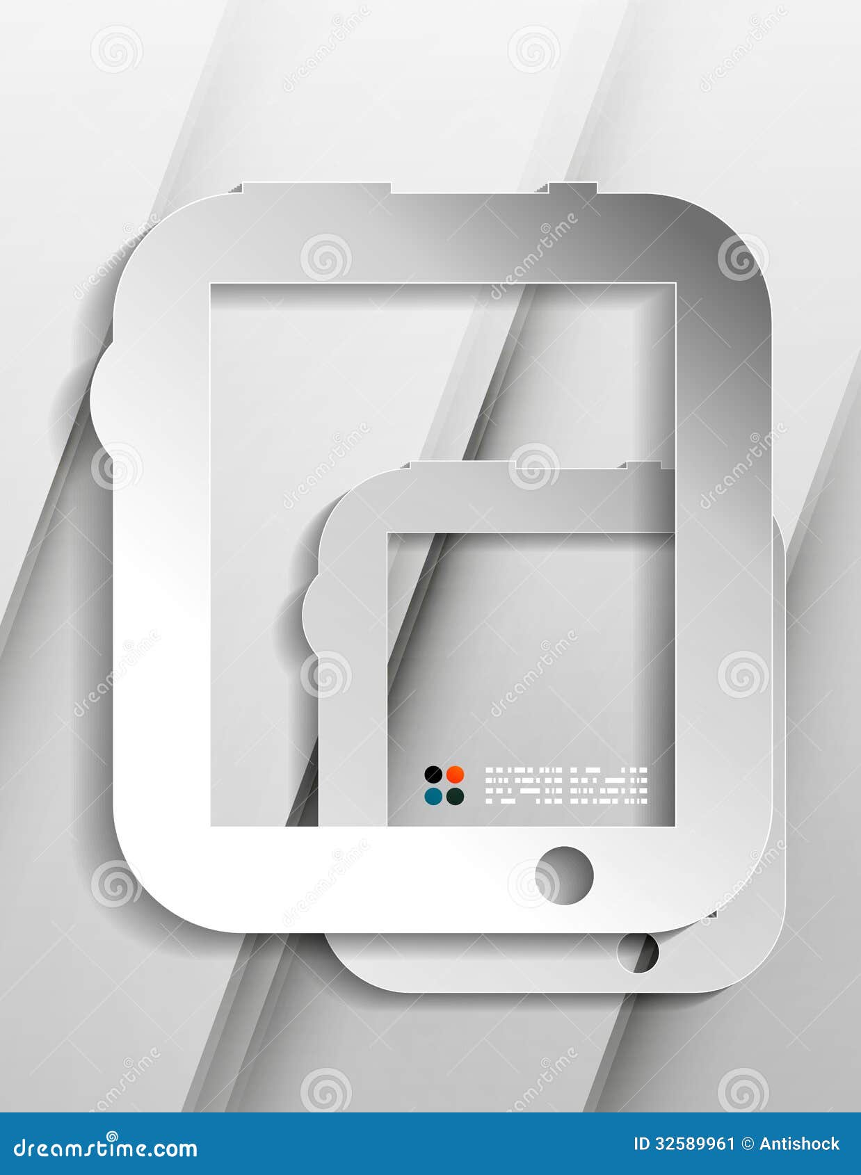 Vector Tablet Modern Paper Design Stock Vector - Illustration of mobile ...