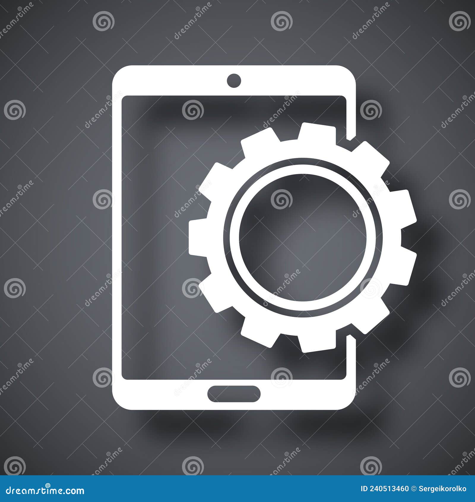 Vector Tablet Settings Icon Stock Vector - Illustration of equipment ...