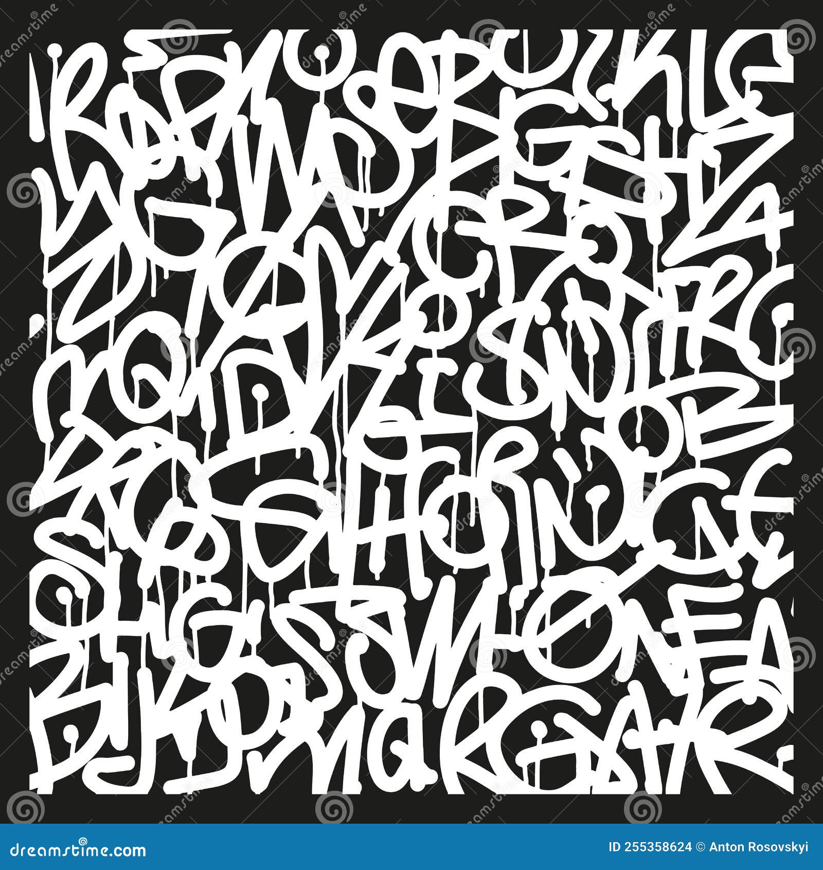 Vector Tags, Abstract Illustration in Graffiti Style, Background ...