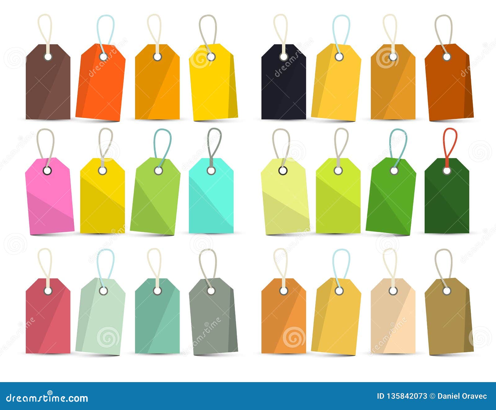 Vector Tags Set. Colorful Empty Labels Isolated Stock Vector ...