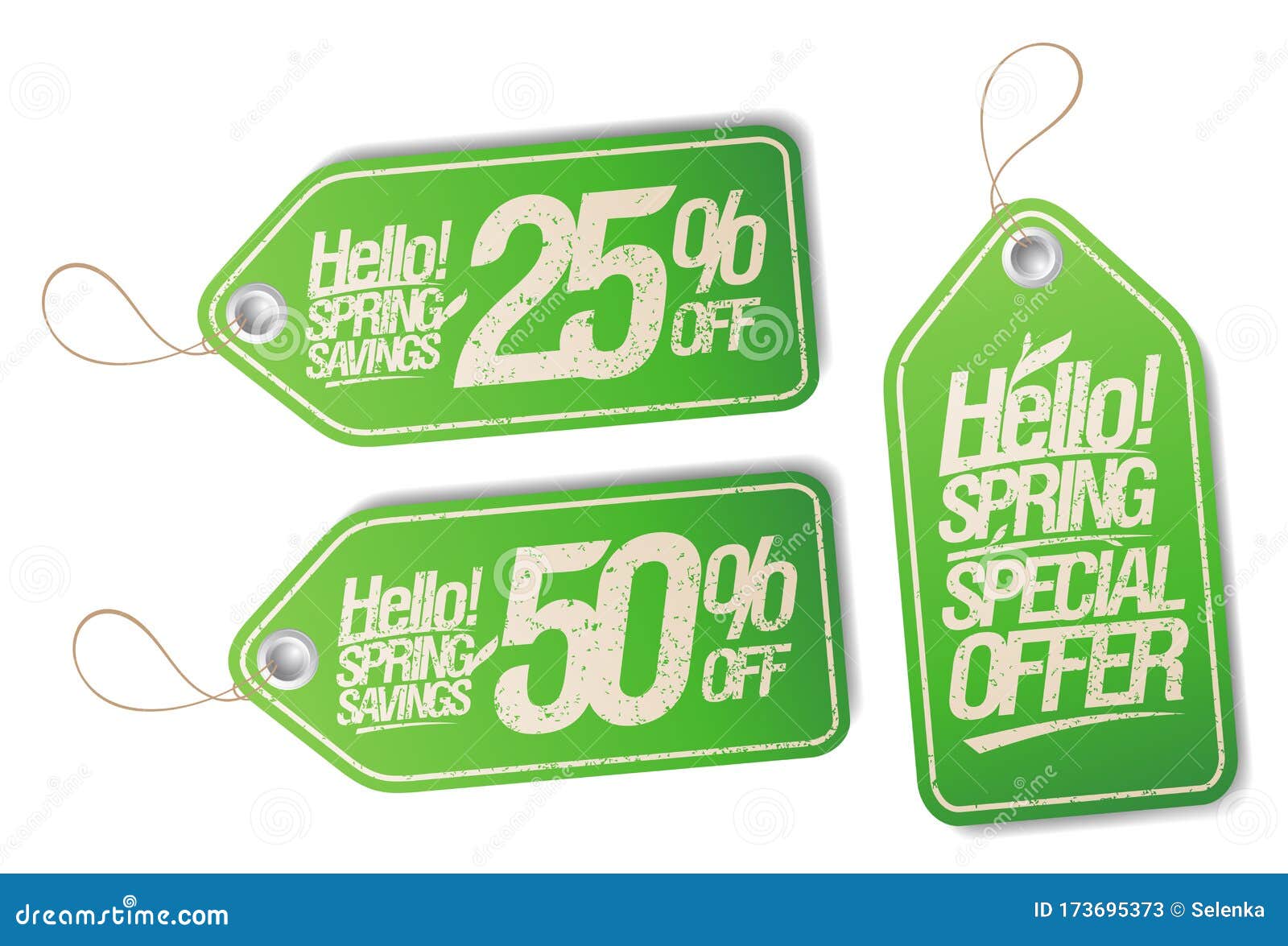 Vector Tags Set - Hello Spring, Special Offer, Spring Savings Stock ...