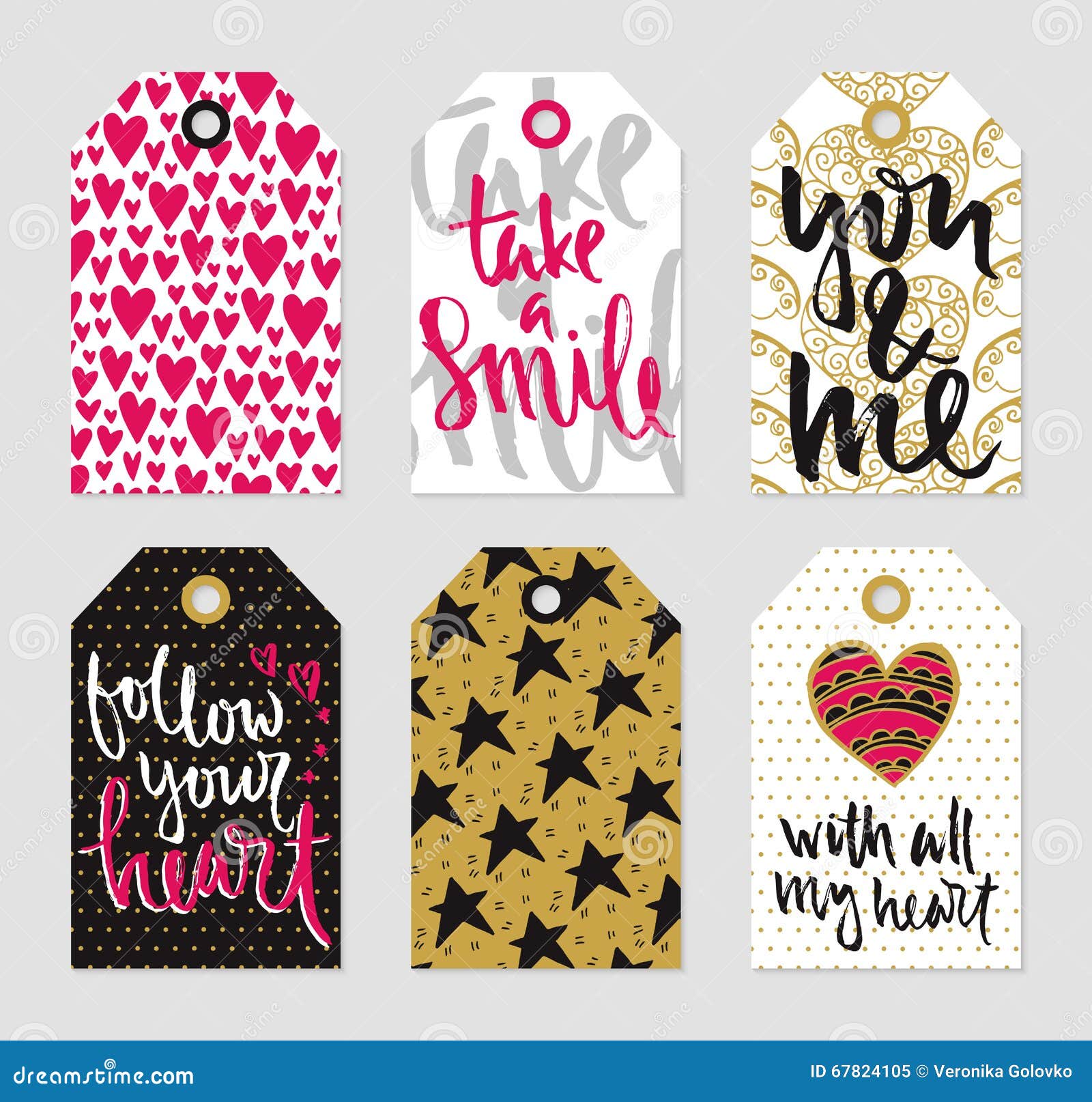 Vector Tags Set of Love Theme Stock Vector - Illustration of lettering ...